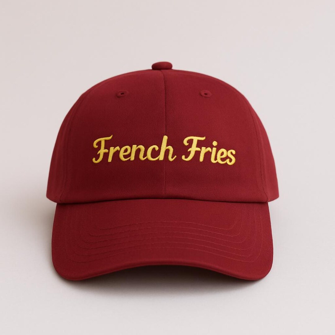 French Fries Hat Dad Cap Red Embroidered Fries - Etsy