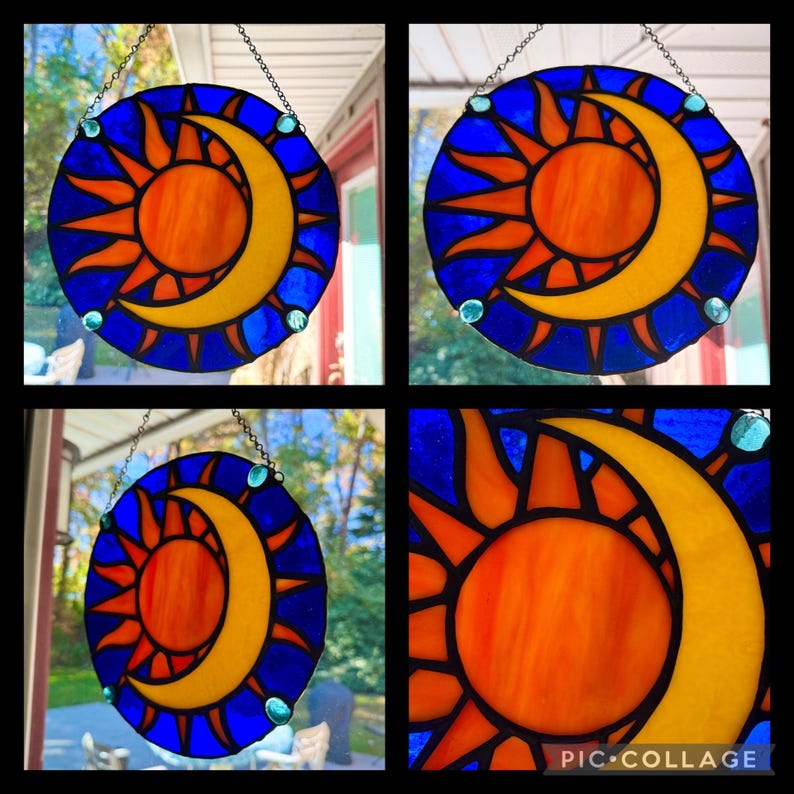 Sun and Moon Stained Glass - Etsy