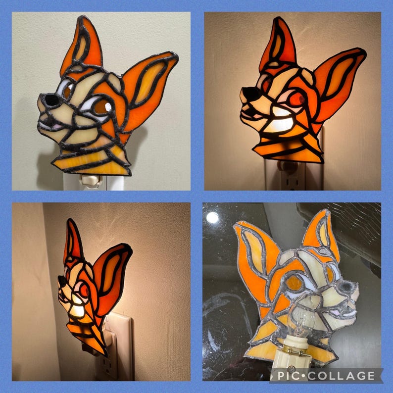 Bingo Heeler “bluey” Inspired Stained Glass Nightlight. - Etsy