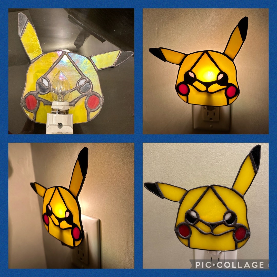 Pikachu Inspired Stained Glass Nightlight - Etsy