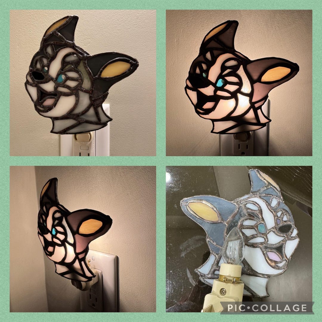Muffin Heeler “bluey” Inspired Stained Glass Nightlight. - Etsy