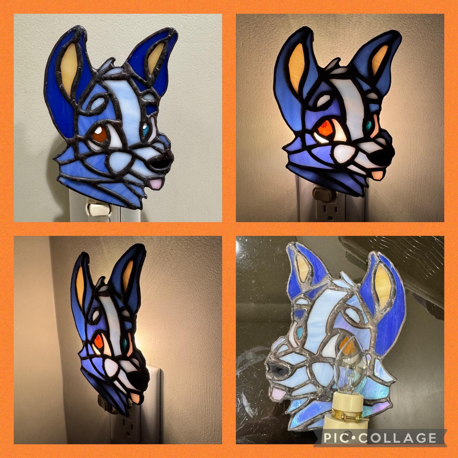 Socks Heeler “bluey” Inspired Stained Glass Nightlight. - Etsy