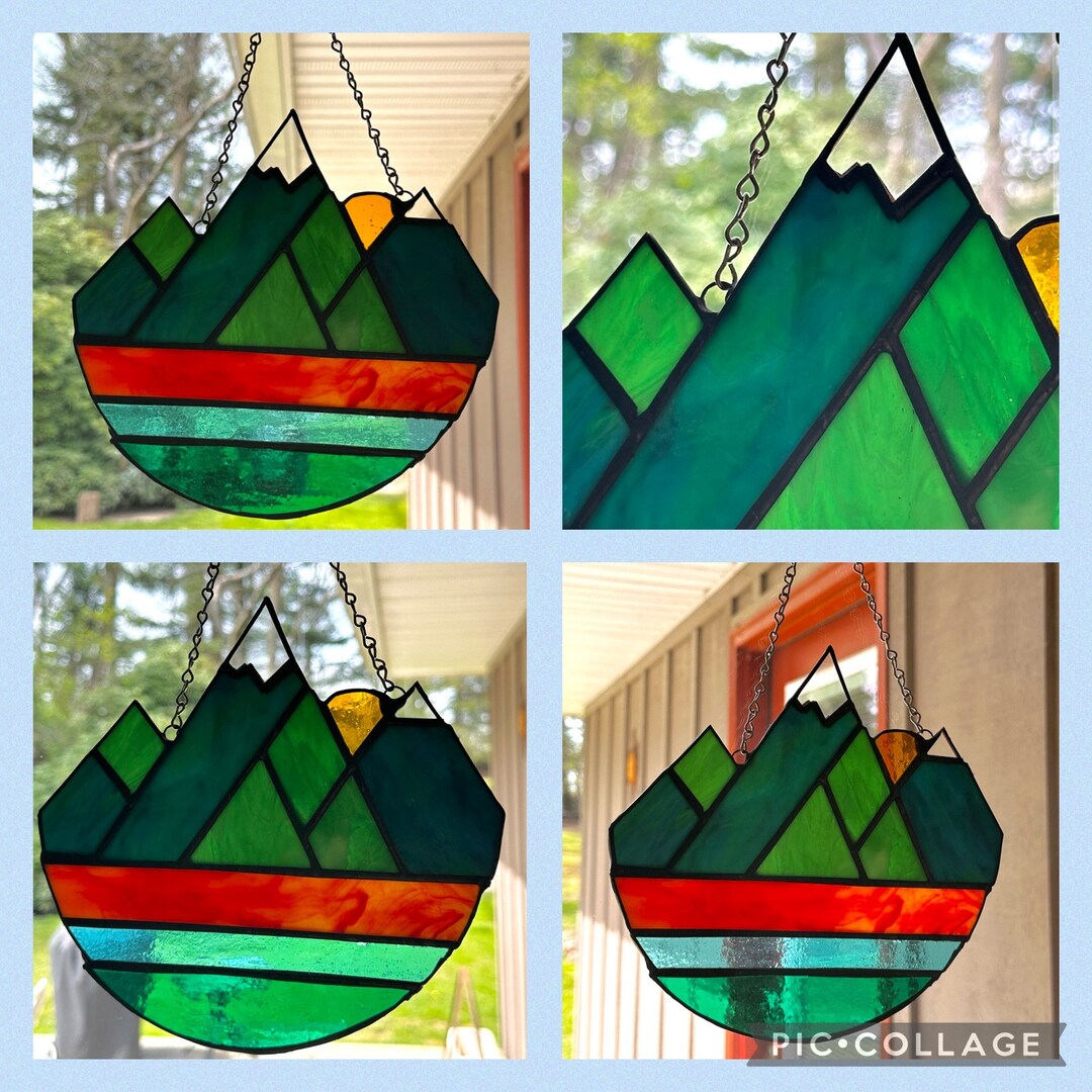 Stained Glass Mountains - Etsy