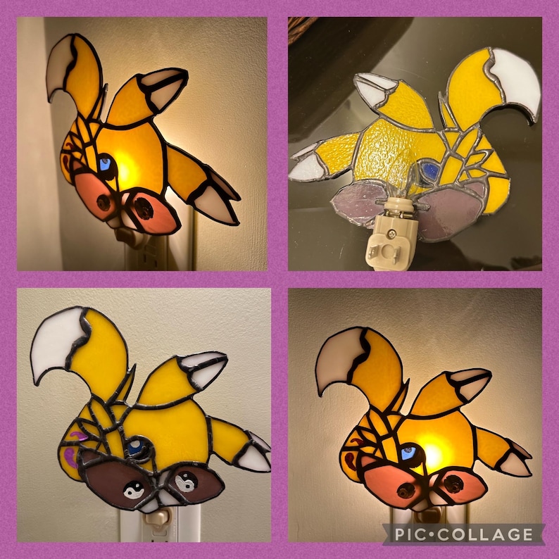 Renamon Inspired Stained Glass Nightlight. - Etsy