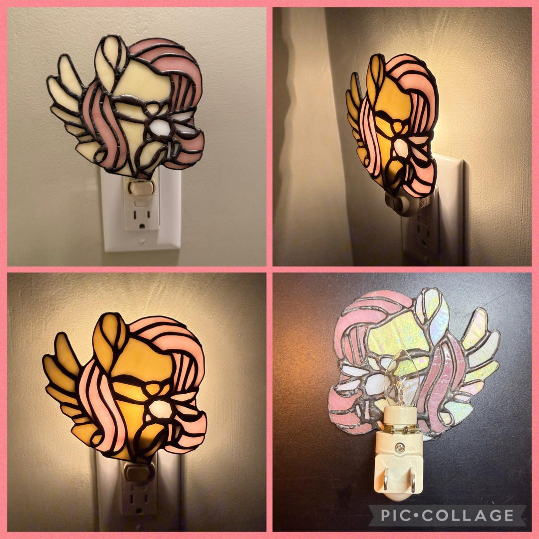 Fluttershy MLP Stained Glass Nightlight. - Etsy