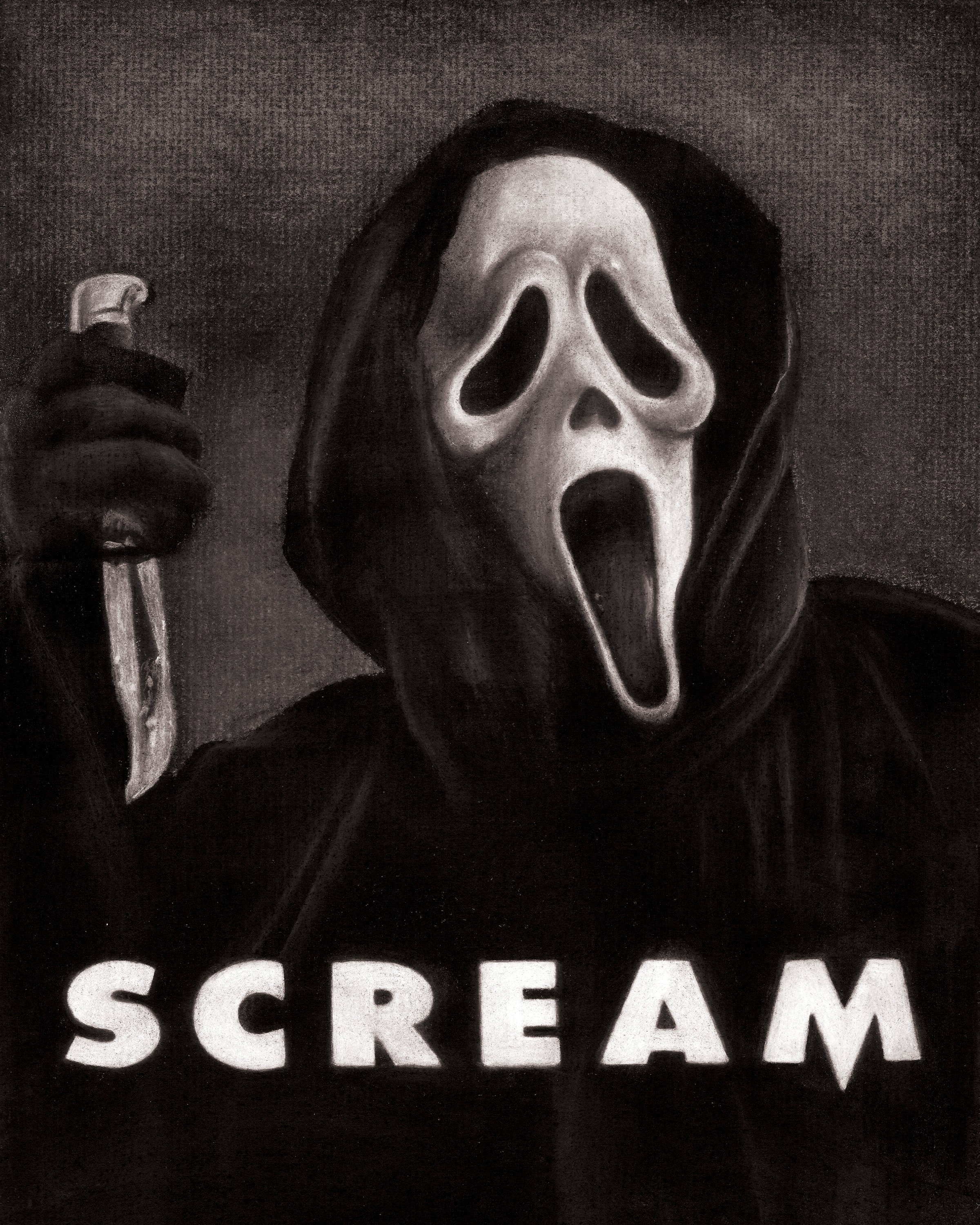 Scream Charcoal Drawing Print - Etsy
