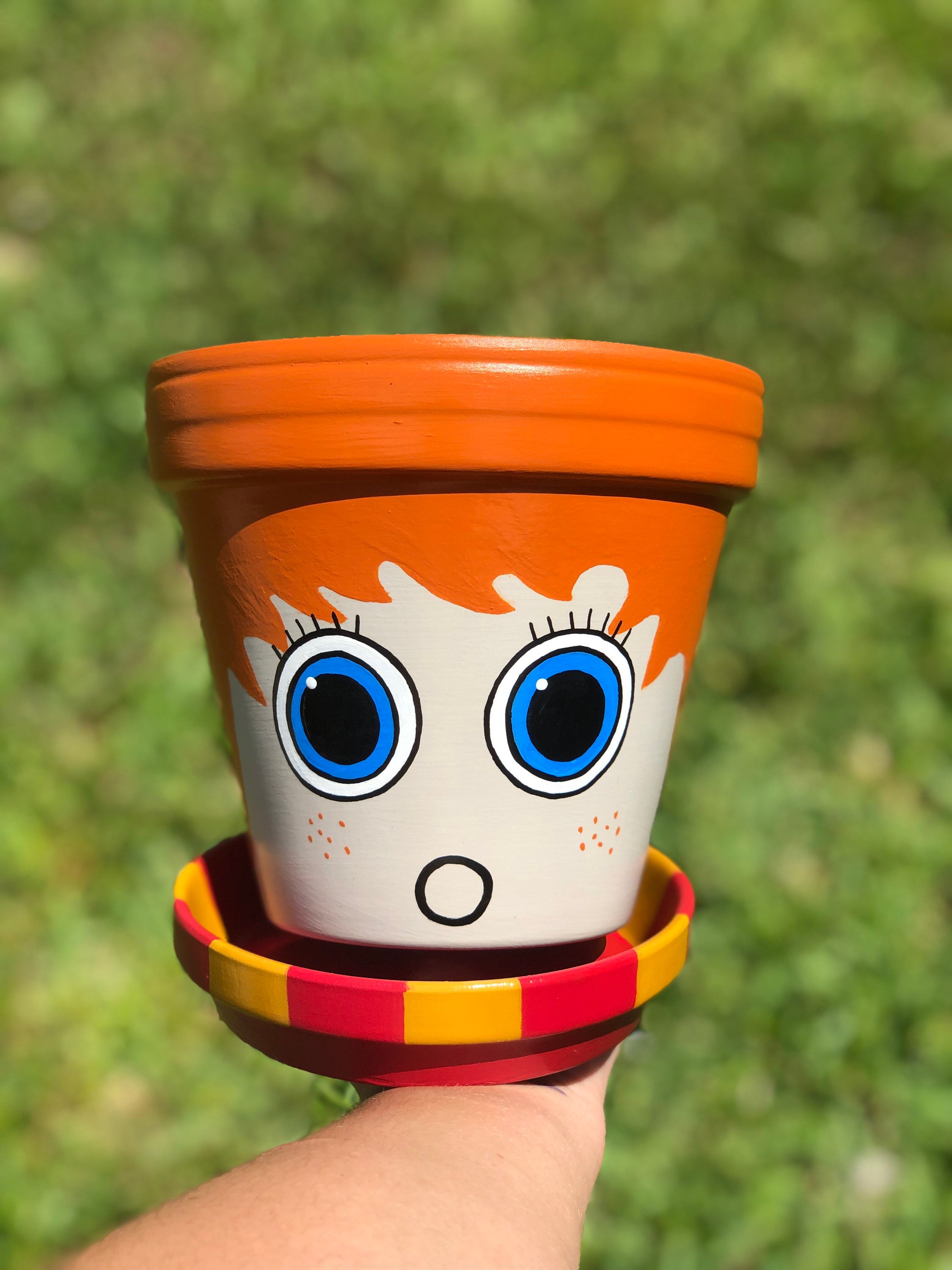 Harry Potter Themed Hand Painted Terracotta Pot & Saucer Set - Etsy