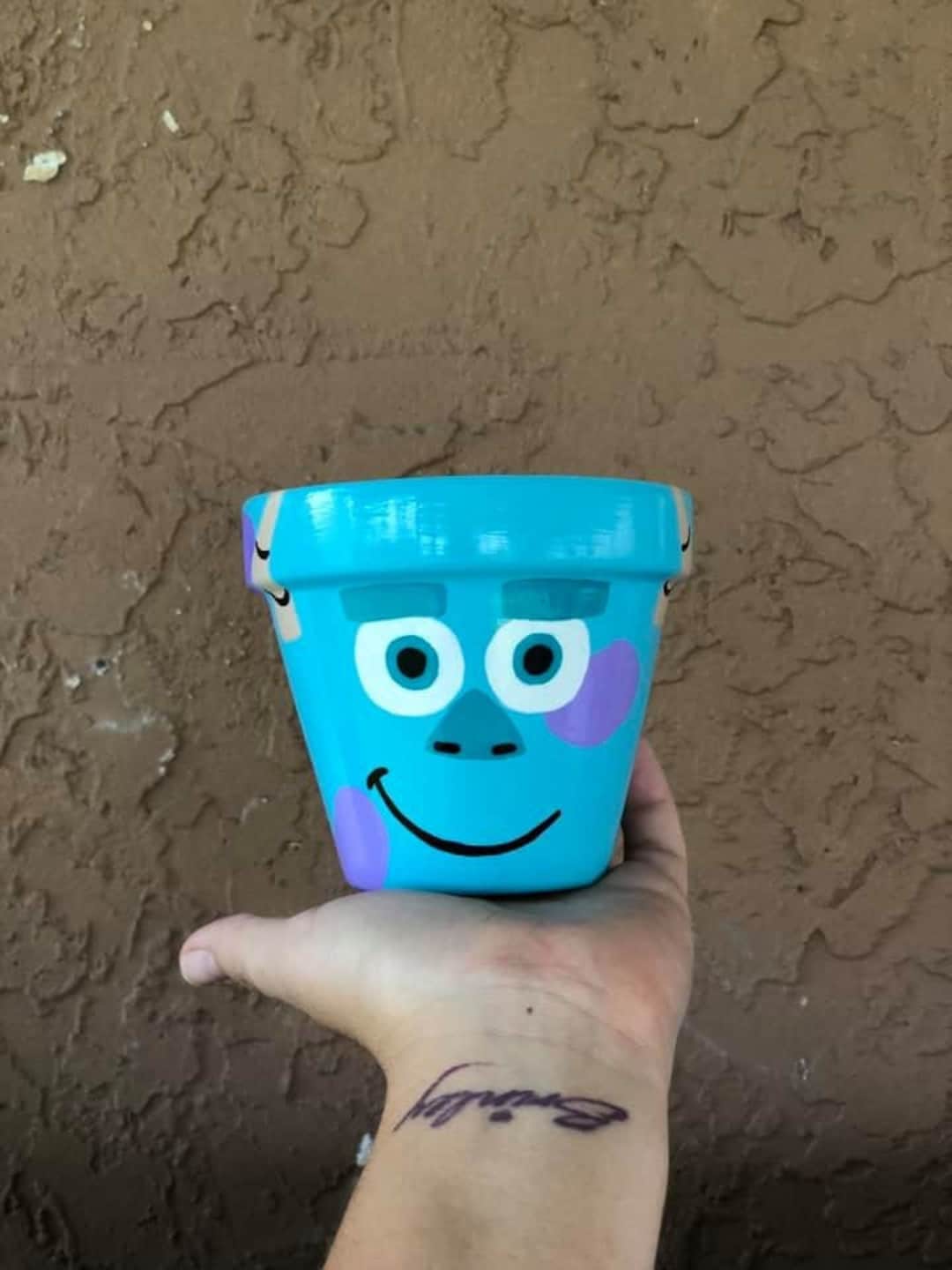 Monsters Ink Sully Themed Hand Painted Terra Cotta Flower Pot - Etsy