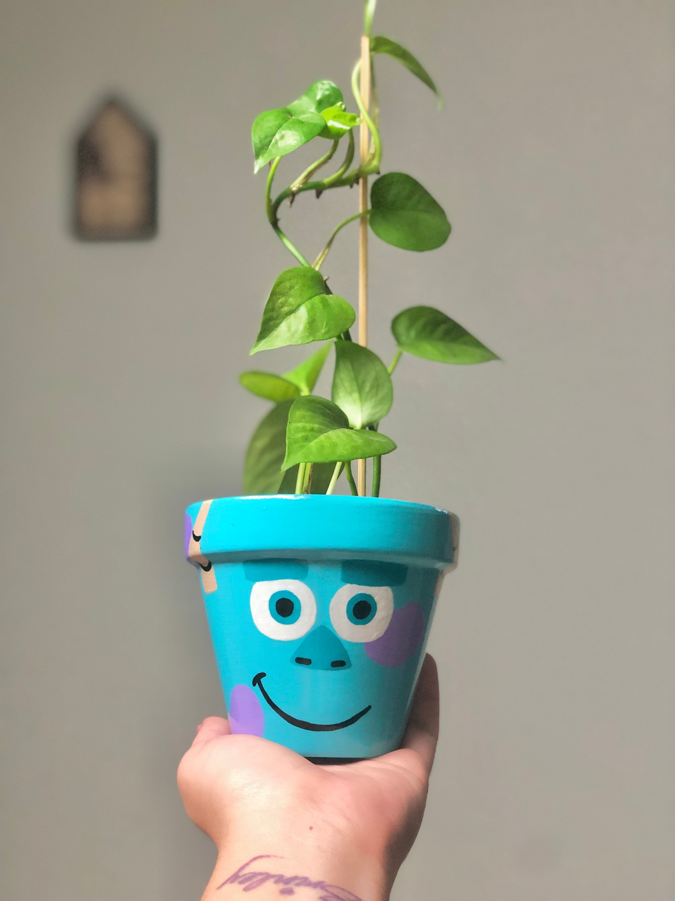 Monsters Ink Sully Themed Hand Painted Terra Cotta Flower Pot - Etsy