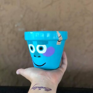 Monsters Ink Sully Themed Hand Painted Terra Cotta Flower Pot - Etsy
