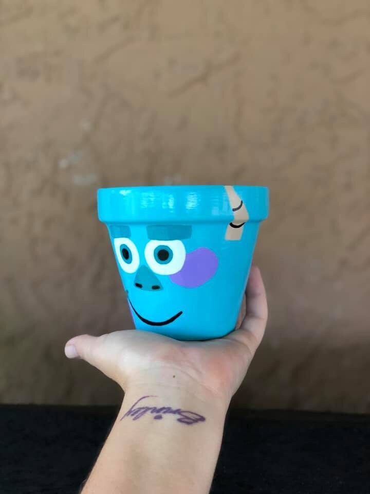 Monsters Ink Sully Themed Hand Painted Terra Cotta Flower Pot - Etsy