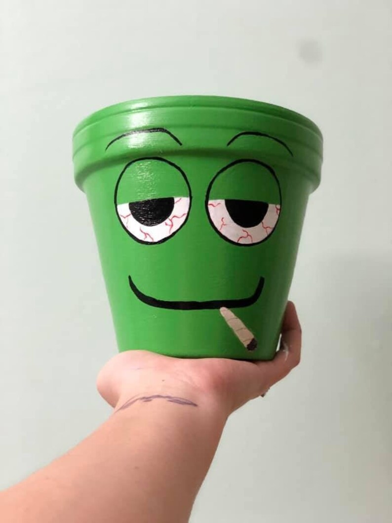 Stoner Frog Terra Cotta Flower Pot - Etsy