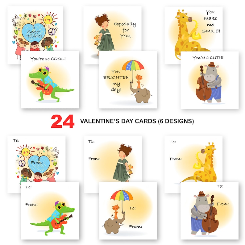 24 Pack Valentine Day Gift Sets Kids Party Favors 48PCS - Etsy