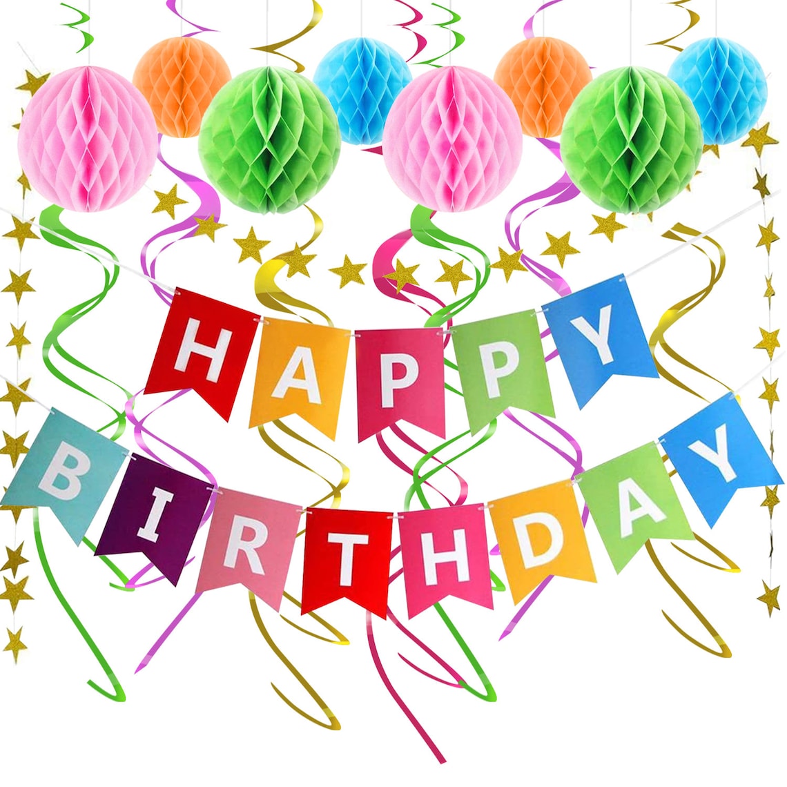 Happy Birthday Banner Kit Happy Birthday Decorations - Etsy.de
