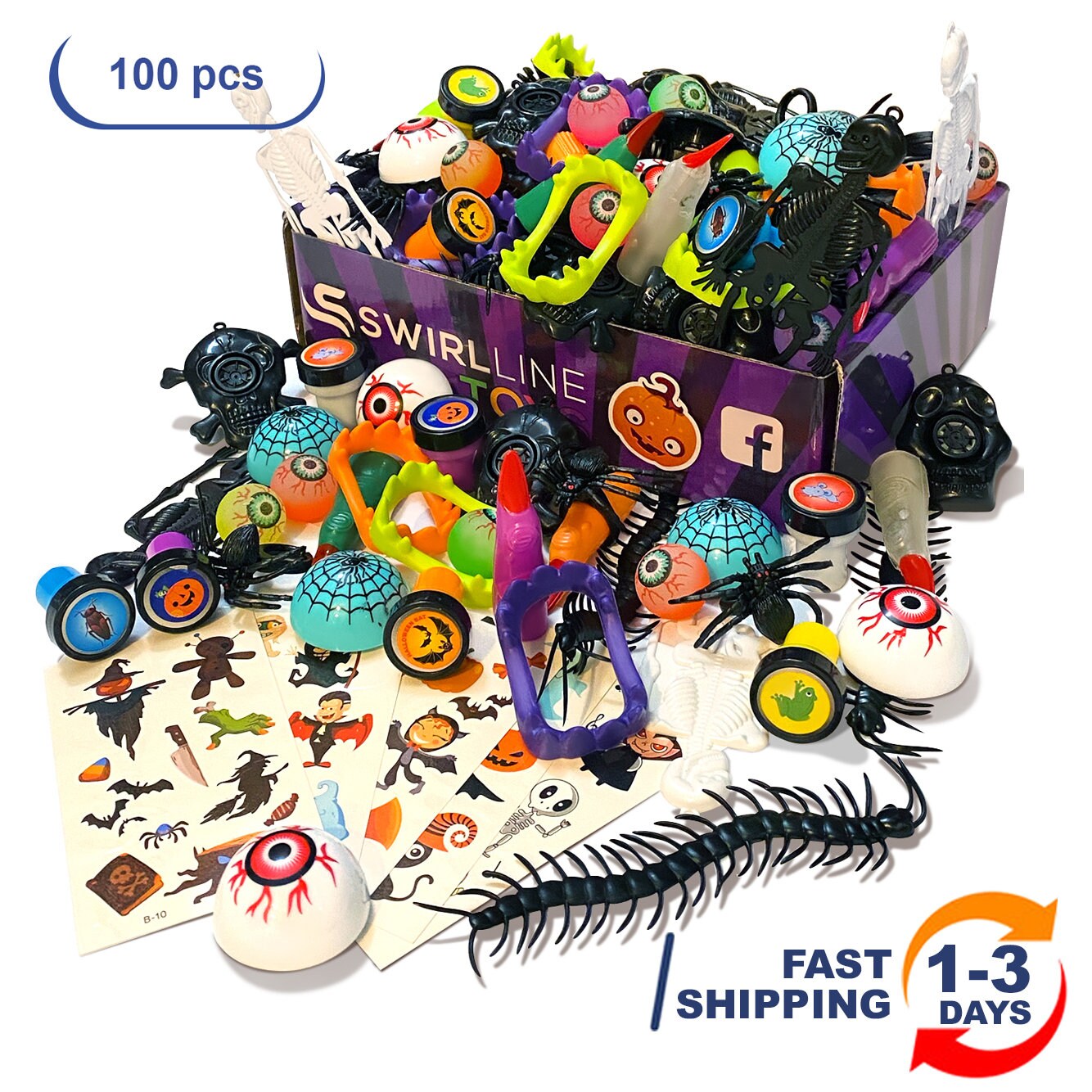 100 PCS Halloween Party Favors Trinkets Kids Carnival Prizes | Etsy