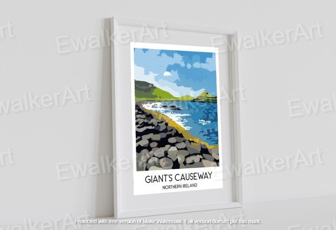 Giant's Causeway Vintage Travel Poster Northern Ireland - Gift Idea ...