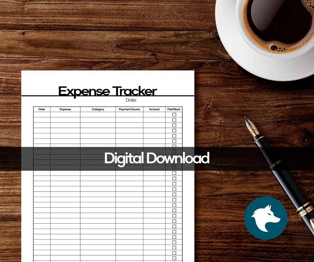 Expense Tracker Printable Digital Expense List for Financial Spending ...
