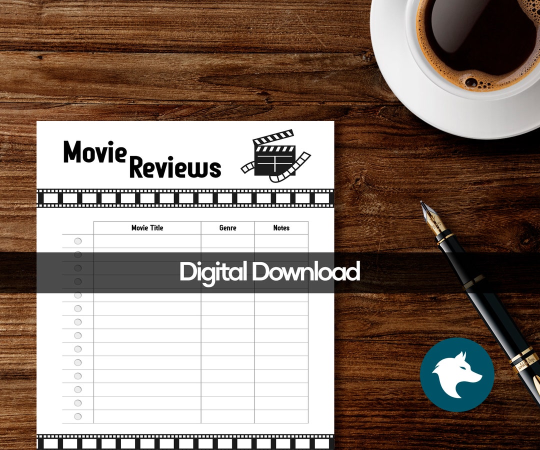 Movie Reviews Instant Download Printable - Etsy