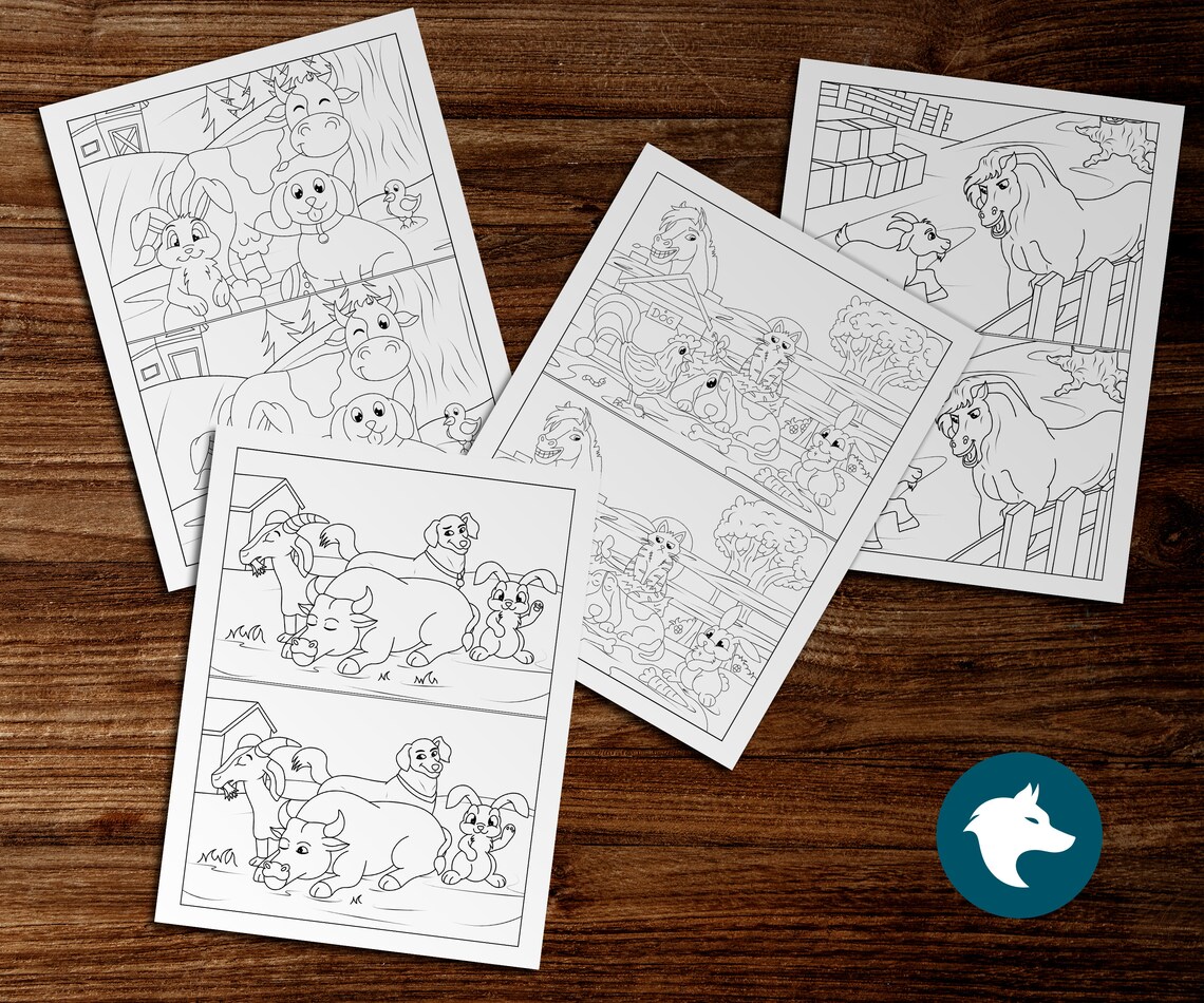 Chibi Farm Animals Printable Activity Book Pages for Kids 25 Pages of ...