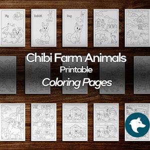 Chibi Farm Animals Printable Activity Book Pages for Kids 25 Pages of ...