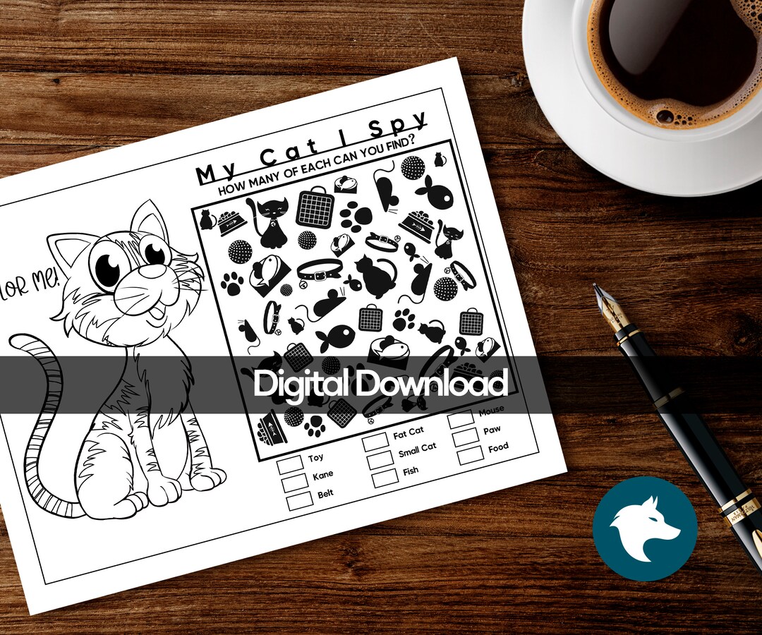 Cat I Spy Printable Game. Instant Digital Download. on the Road Game ...