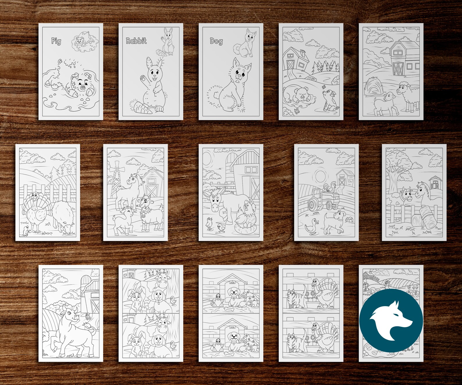 Chibi Farm Animals Printable Activity Book Pages for Kids 25 Pages of ...