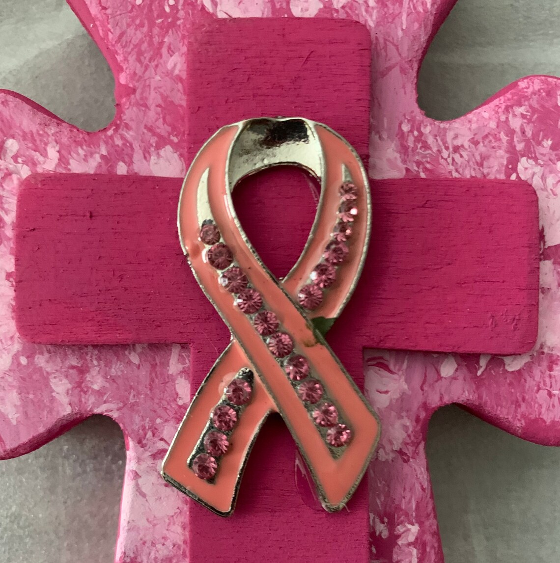 Breast Cancer Ribbon Cross Etsy