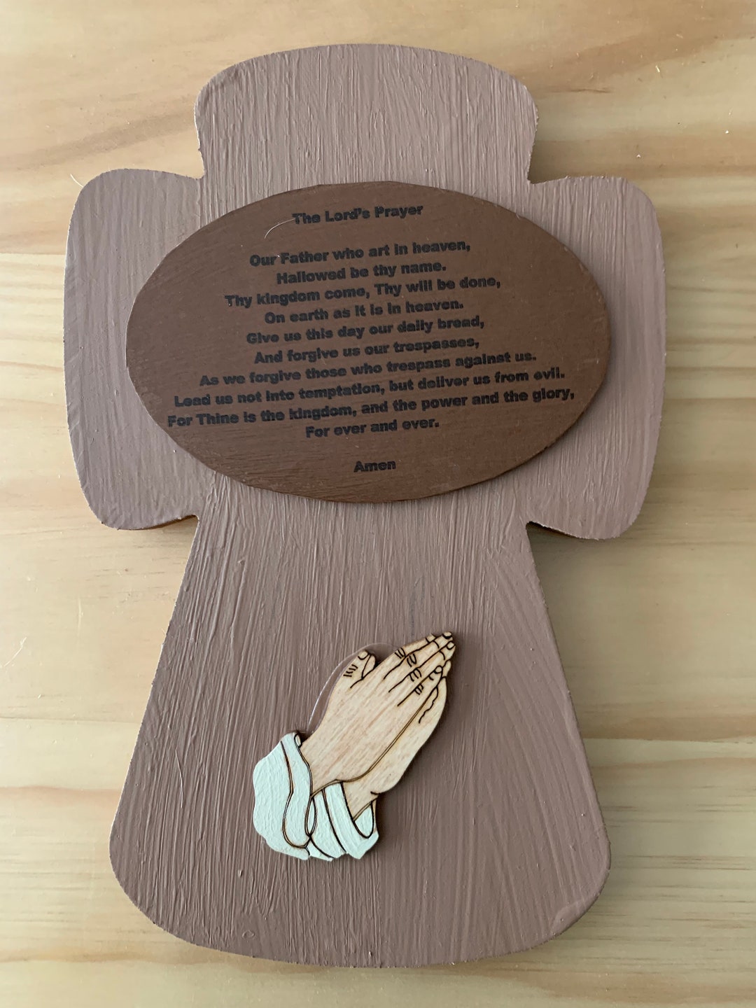 Brown Praying Hands the Lord's Prayer - Etsy