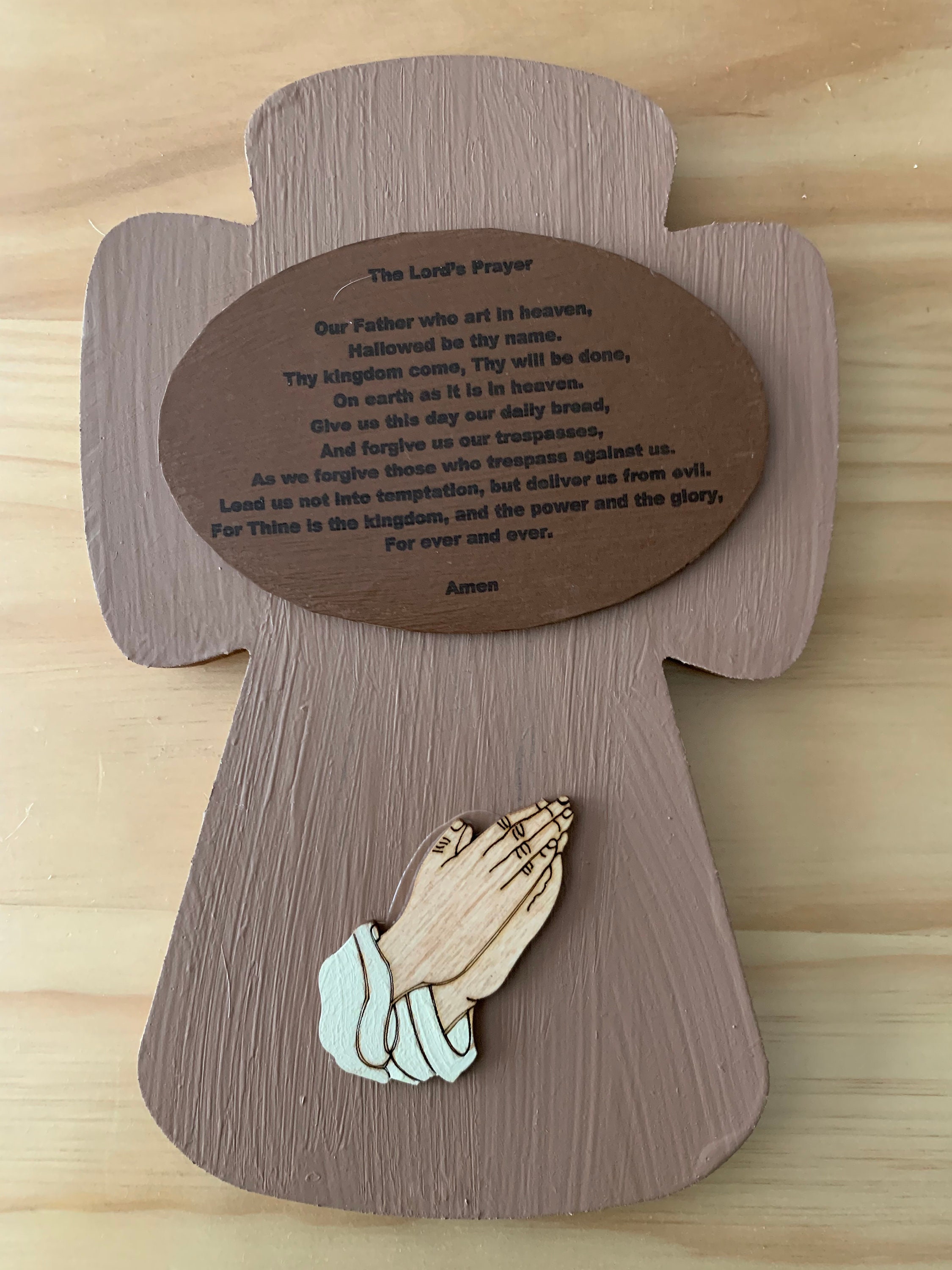 Brown Praying Hands the Lord's Prayer - Etsy