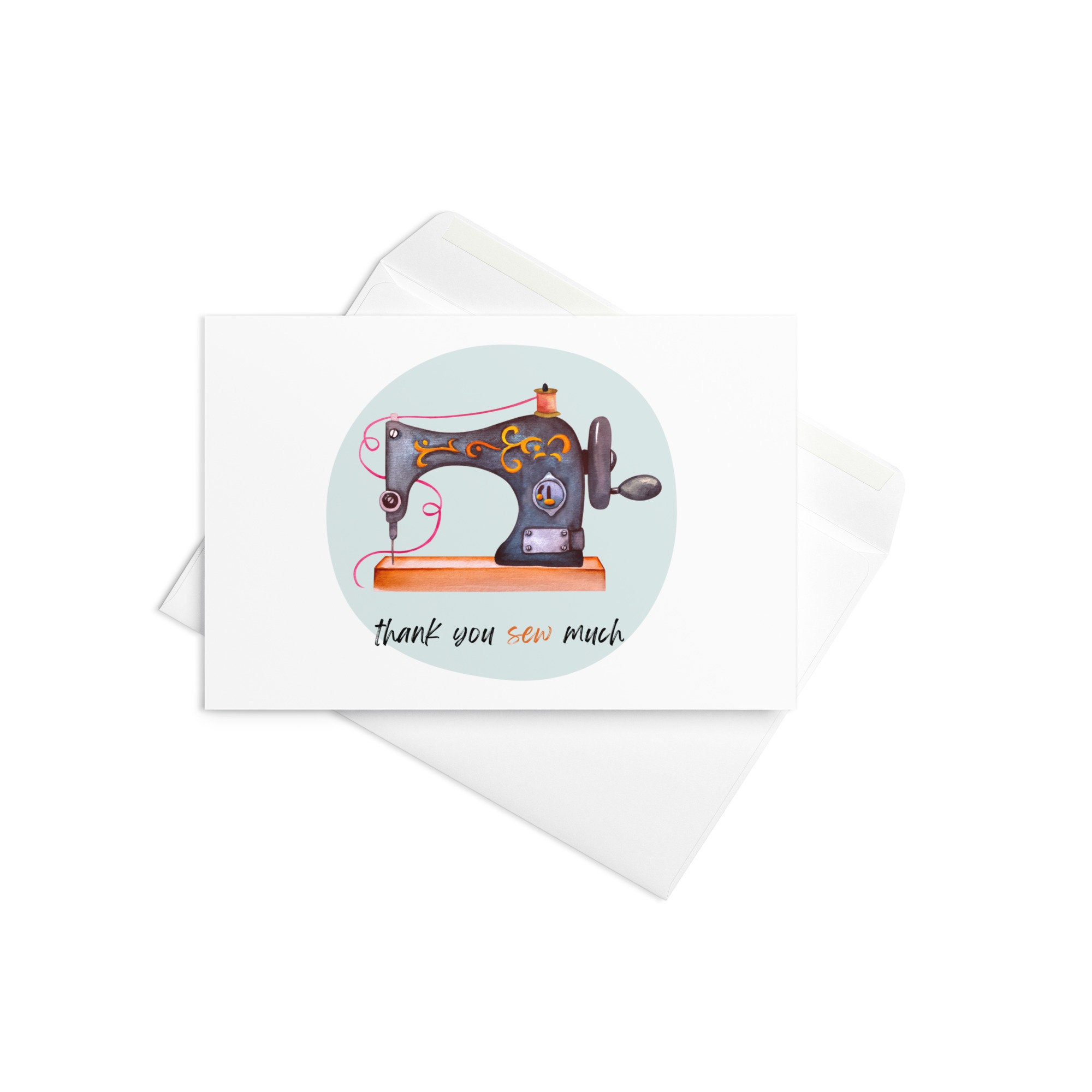 Thank You Sew Much - Greeting Card - Eye-catching Graphic Design of a ...