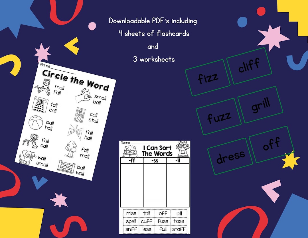 Floss Rule (FLSZ) Flashcards and 3 Worksheets That Align With UFLI. PDF ...