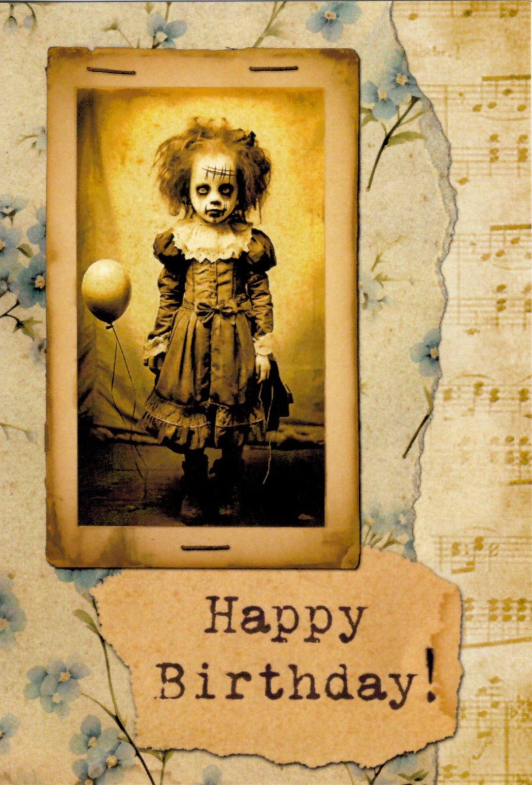 Weird Zombie Girl Birthday Card: Macabre Victorian Spooky Collage - Etsy