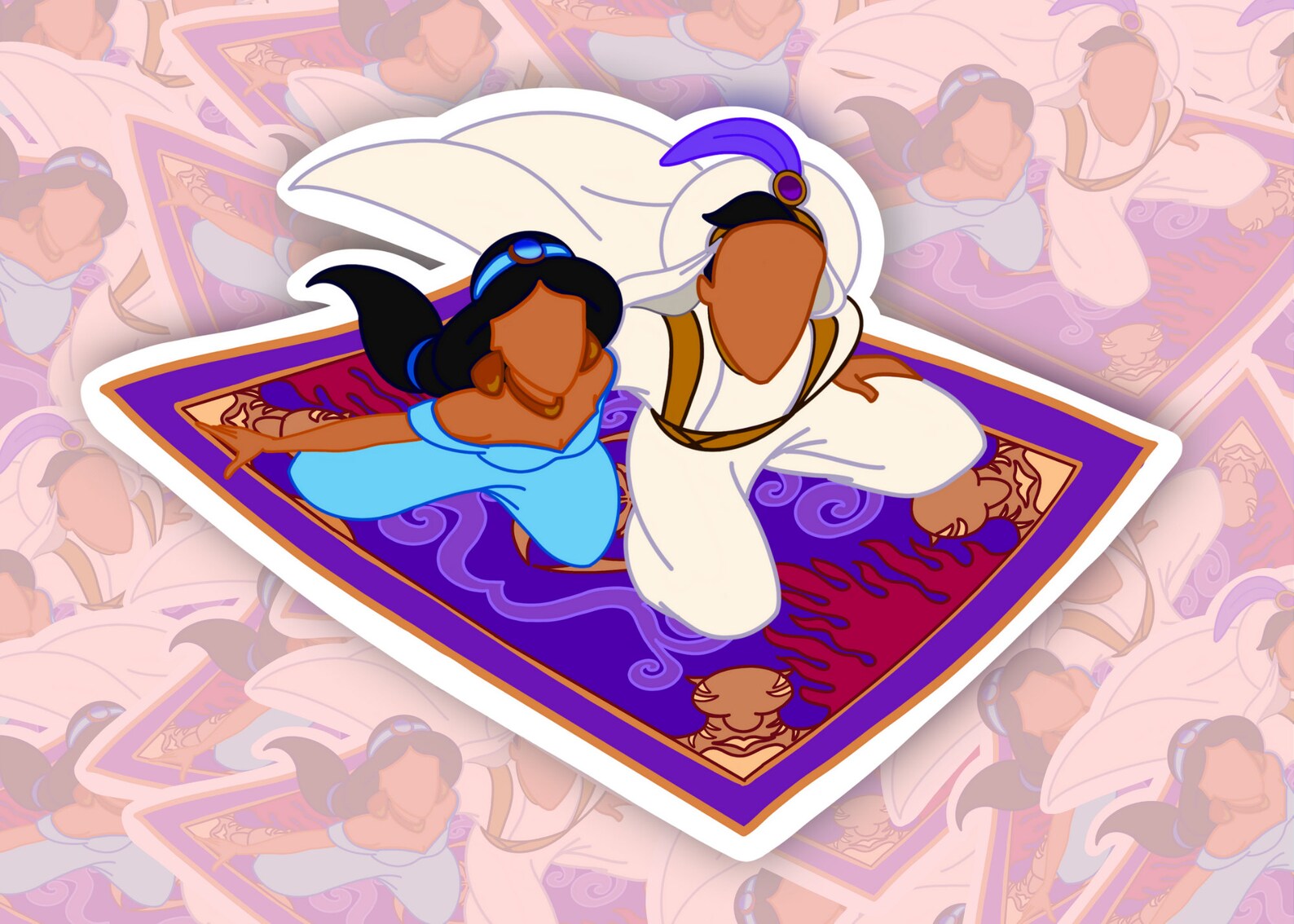 Aladdin and Jasmine Sticker - Glossy Weatherproof Vinyl - Etsy