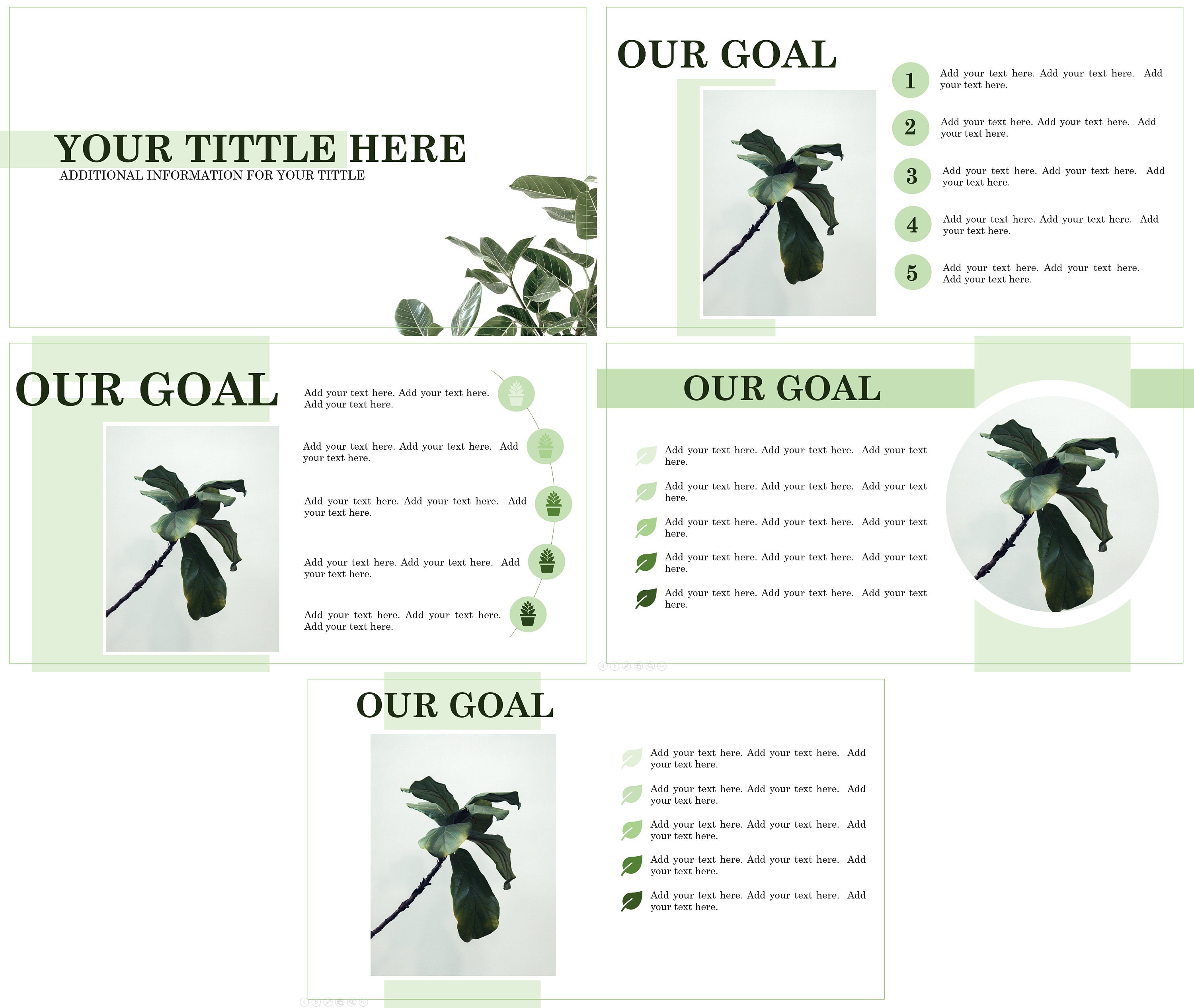 Green Plant Powerpoint Presentation Template - Etsy