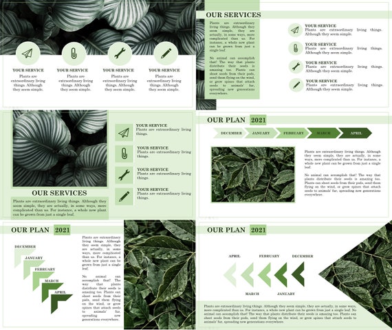 Green Plant Powerpoint Presentation Template | Etsy