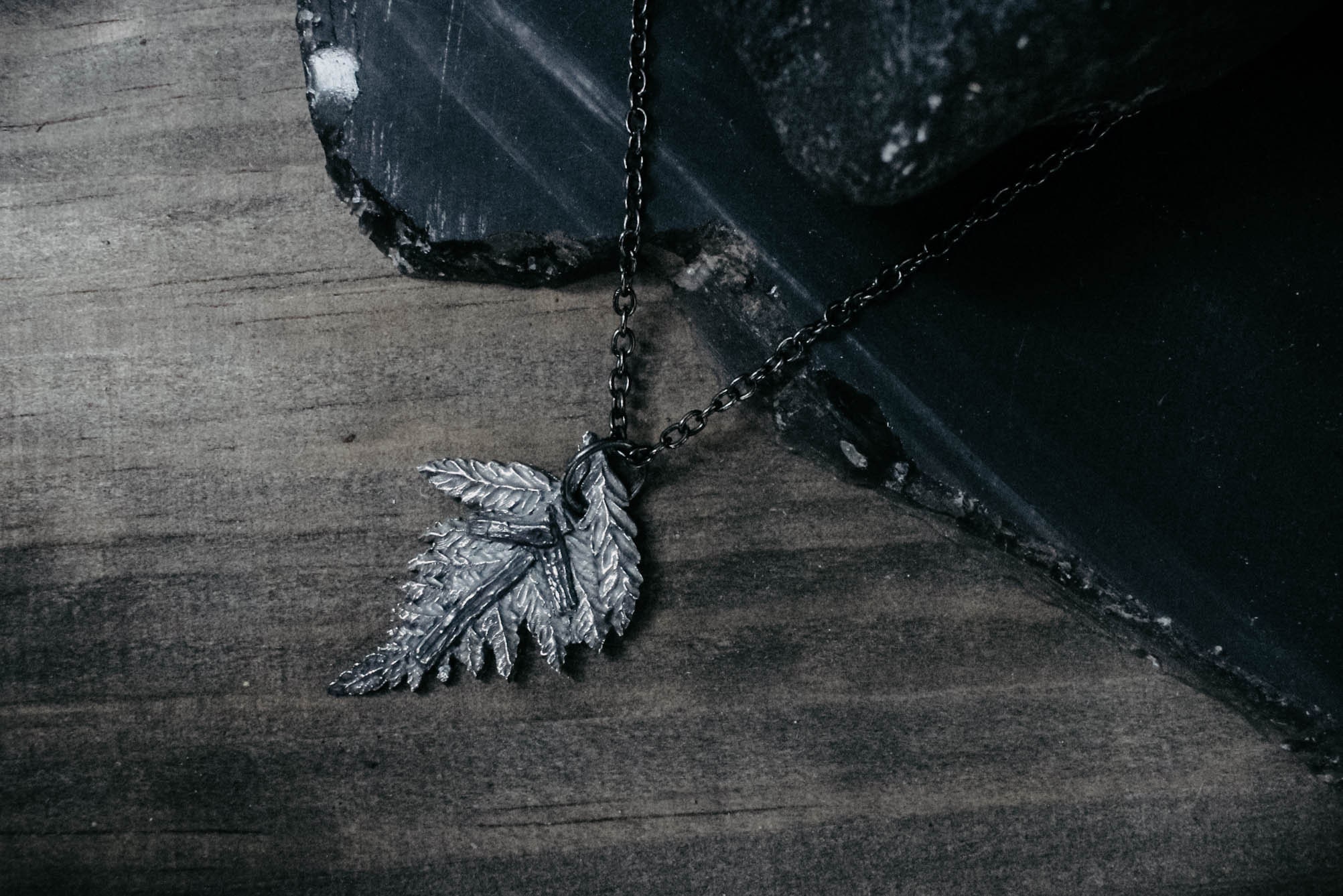 Silver Pagan Fern Leaf Pendant with Custom Rune with chain | Etsy