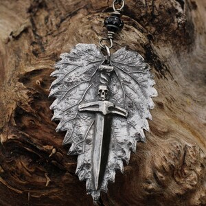 Ritual Dagger Sacrificial Athame Silver Pendant with Iron Chain and ...