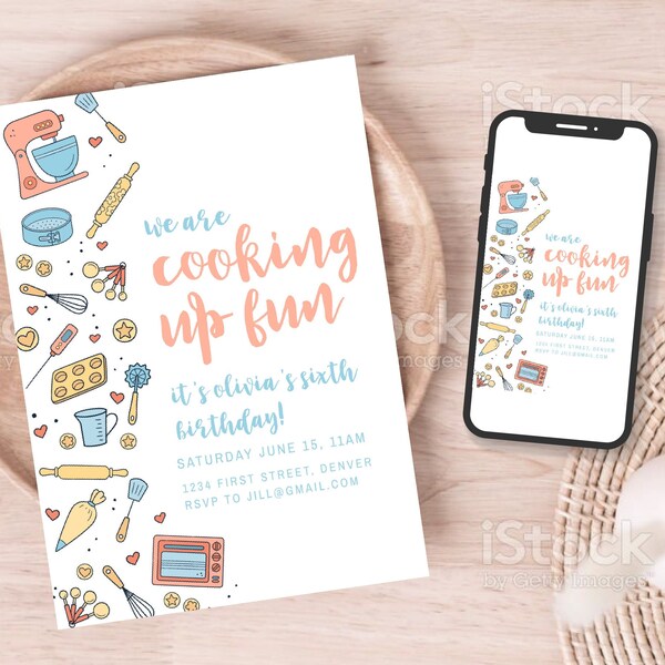 Cooking Birthday Party Invitation - Etsy