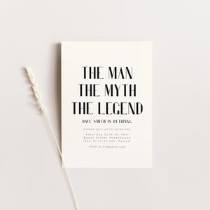 The Man, the Myth, the Legend Retirement Party Invitation Template ...