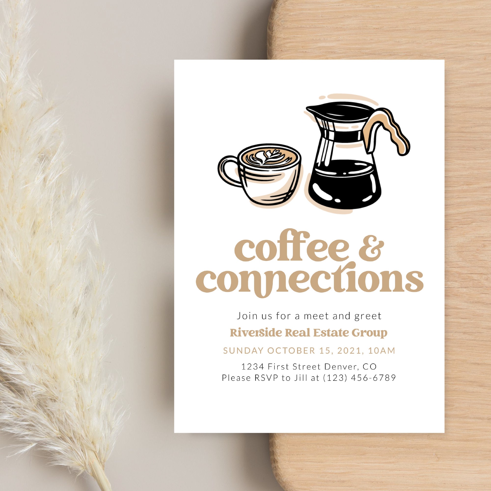 Coffee and Connection Brunch, Meeting, Meet and Green Invitation ...