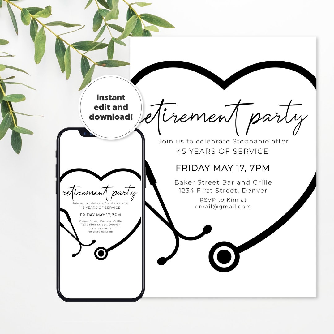 Medical/nurse/doctor Retirement Party With Stethoscope and Large Heart ...