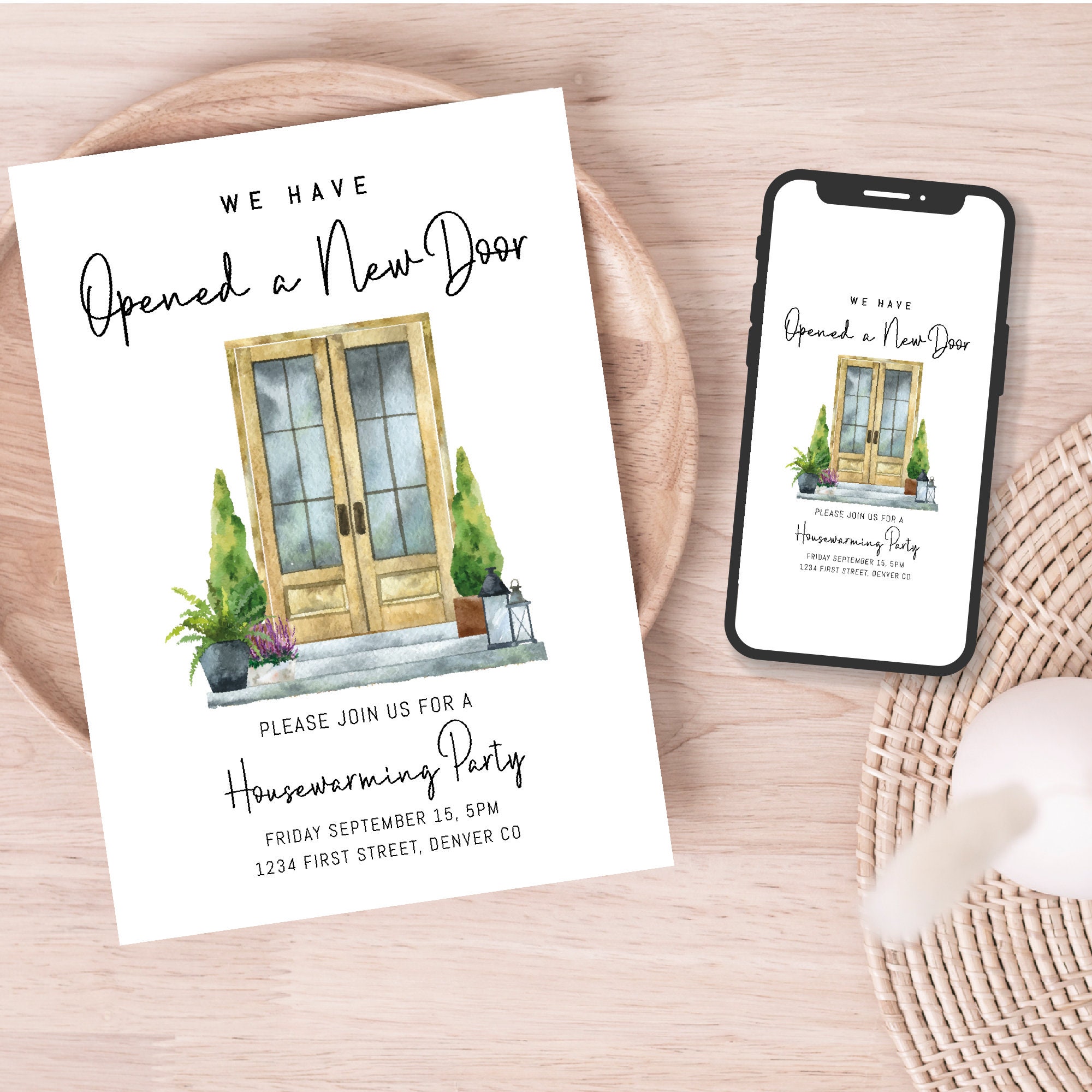 We Have Opened a New Door Housewarming Invitation Template - Etsy