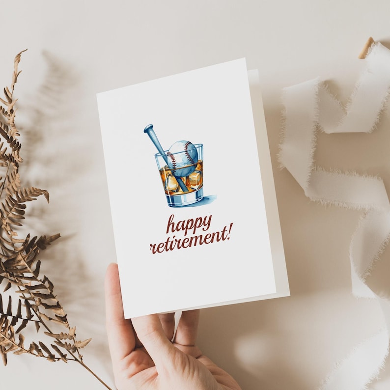 Baseball Whiskey Retirement Card - Print at Home (digital Download) - Etsy