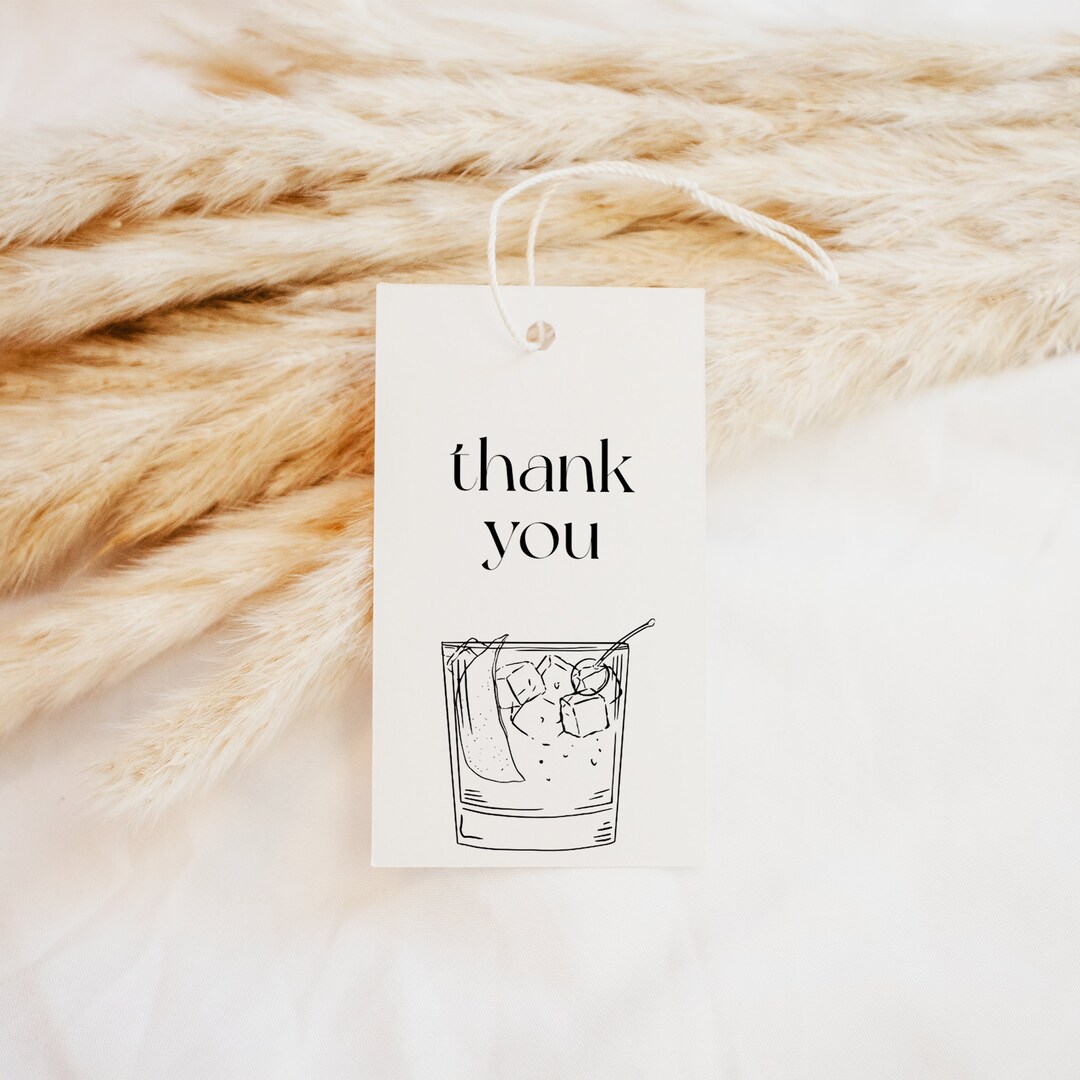 Whiskey Cocktail Thank You Tag Template (instant Download) - Etsy