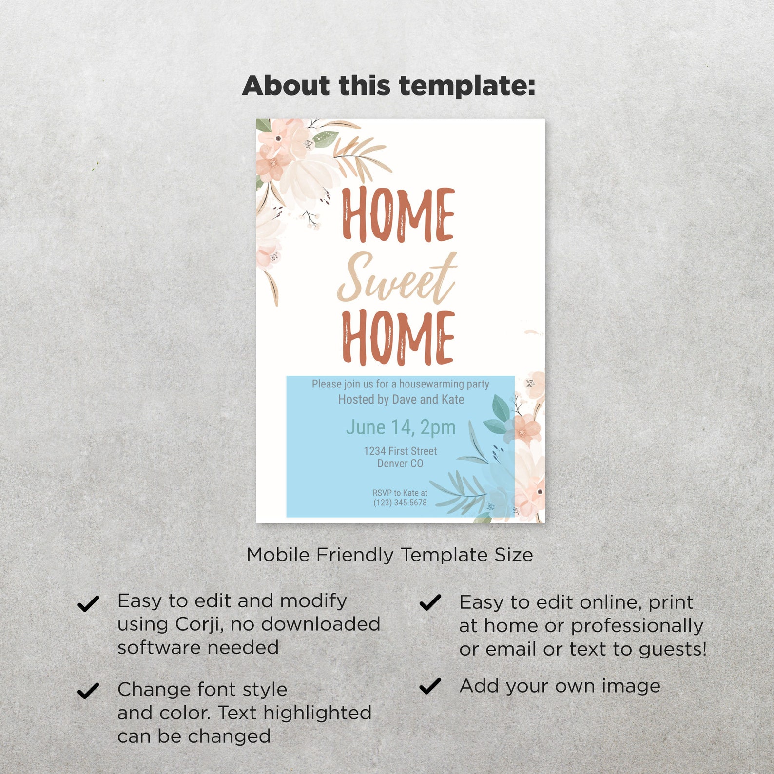 Editable and Customizable House Warming Invitation Template | Etsy