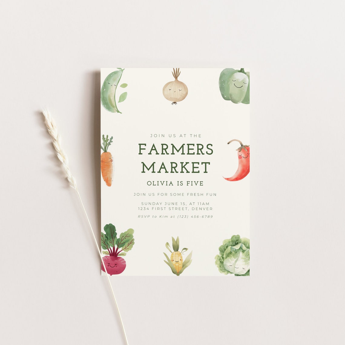 Join Us at the Farmers Market Birthday Party Invitation Template ...