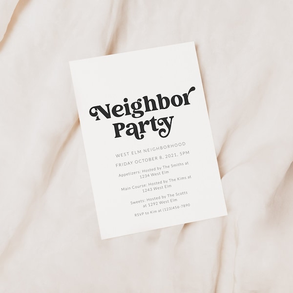 Meet the Neighbors Invitation - Etsy