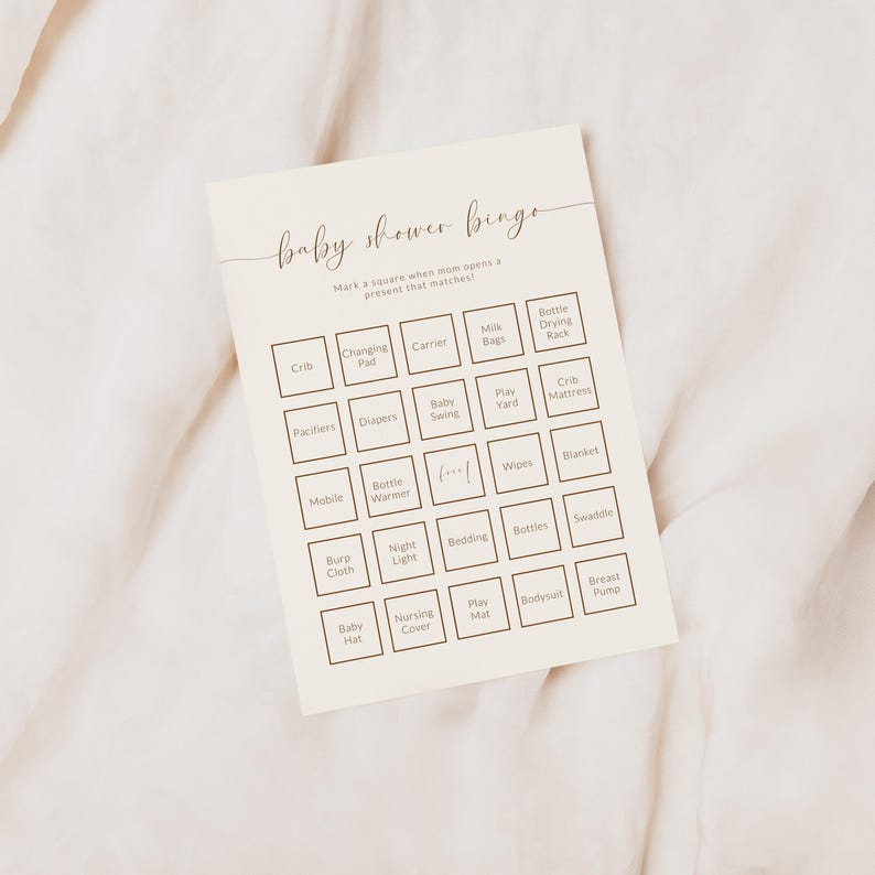 Baby Shower Bingo, 10 Different Cards, Editable - Instant Edit and ...