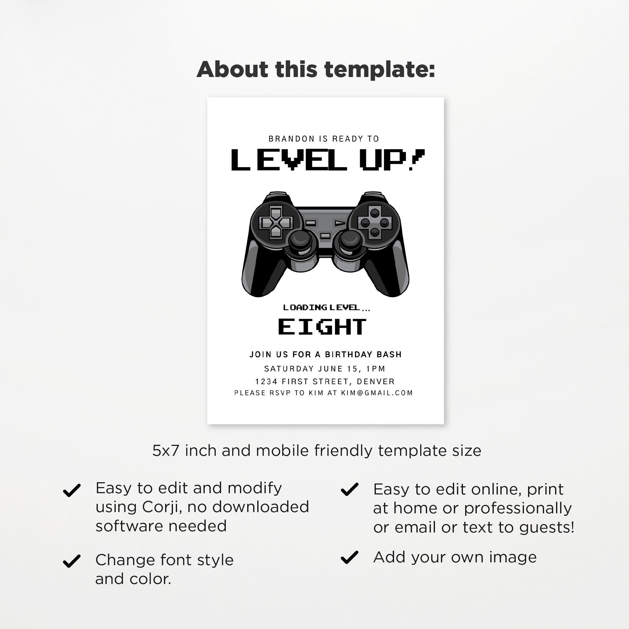 Level up Arcade/gaming Theme Birthday Party Invitation - Etsy