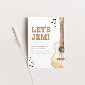 Western Let's Jam - Watercolor Music/guitar Theme Birthday Party ...